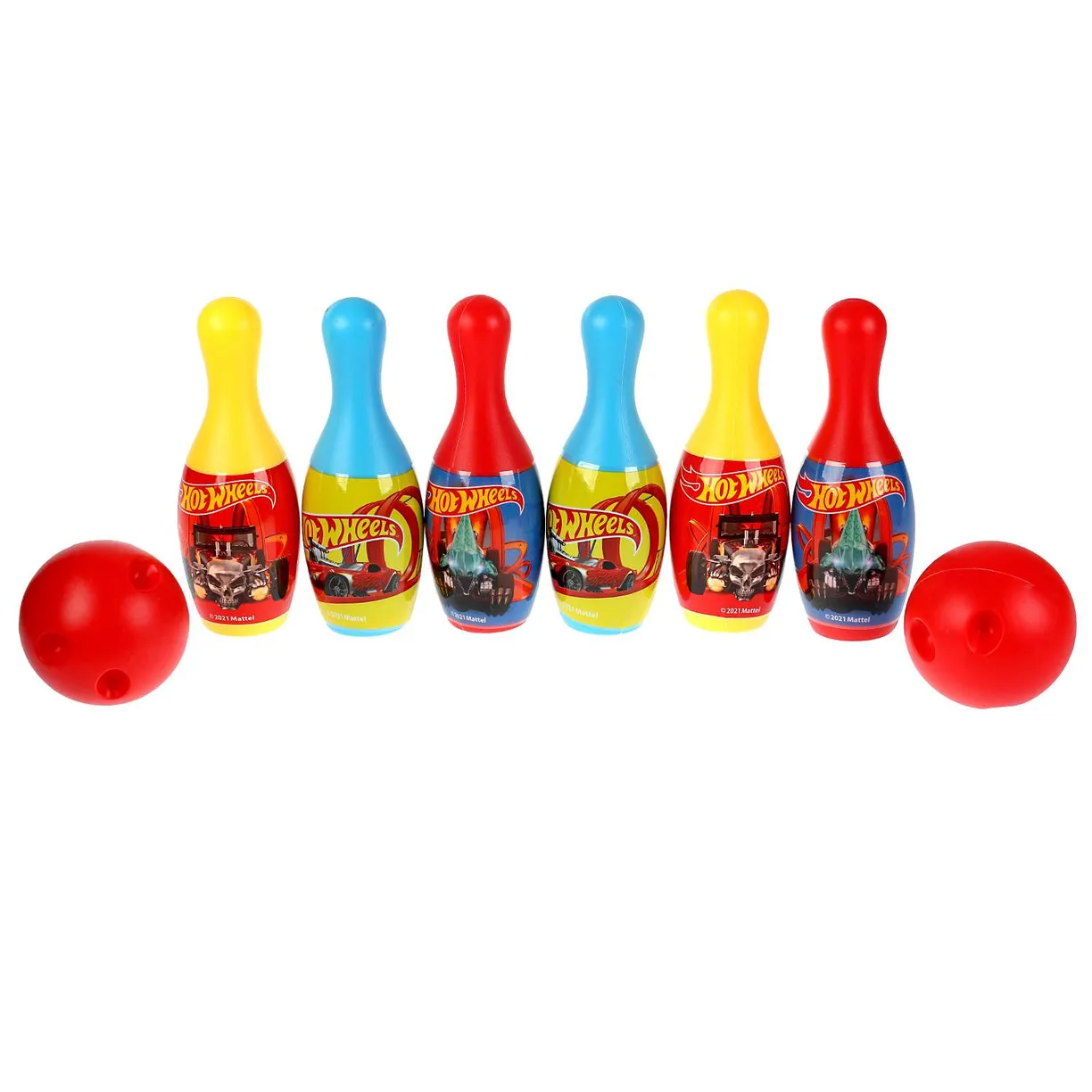 Набор для боулинга Симбат "Играем вместе", Хот Вилс, 6 кеглей, 2 мяча