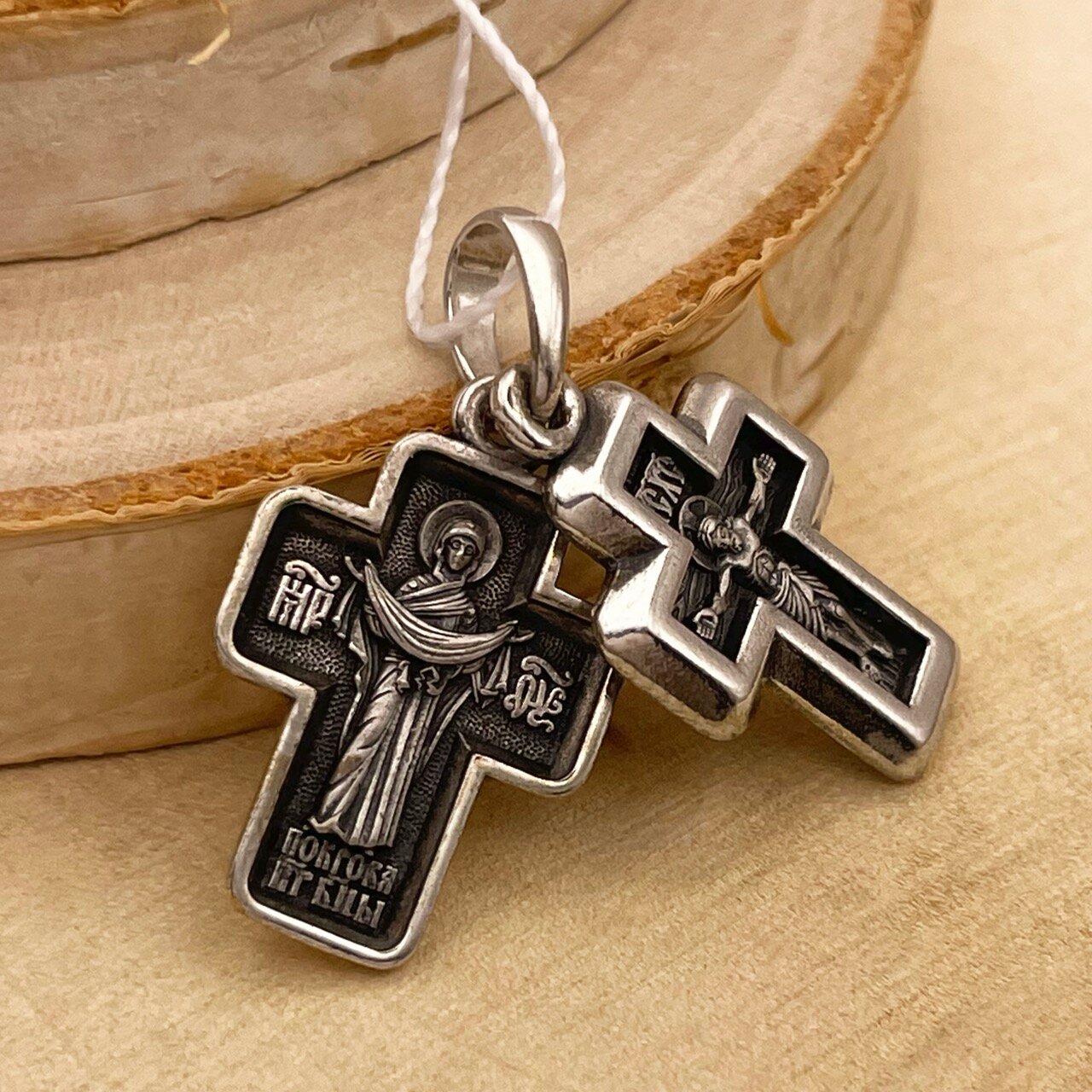 Крестик, серебро, 925 проба, чернение, оксидирование