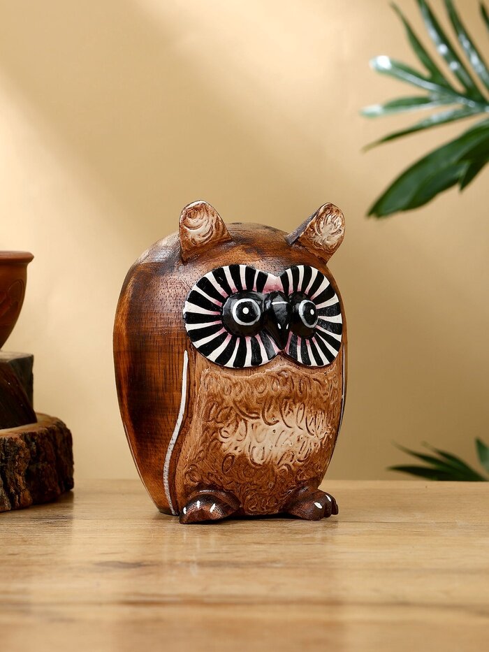 Копилка "Совенок" дерево 10х10х13 см