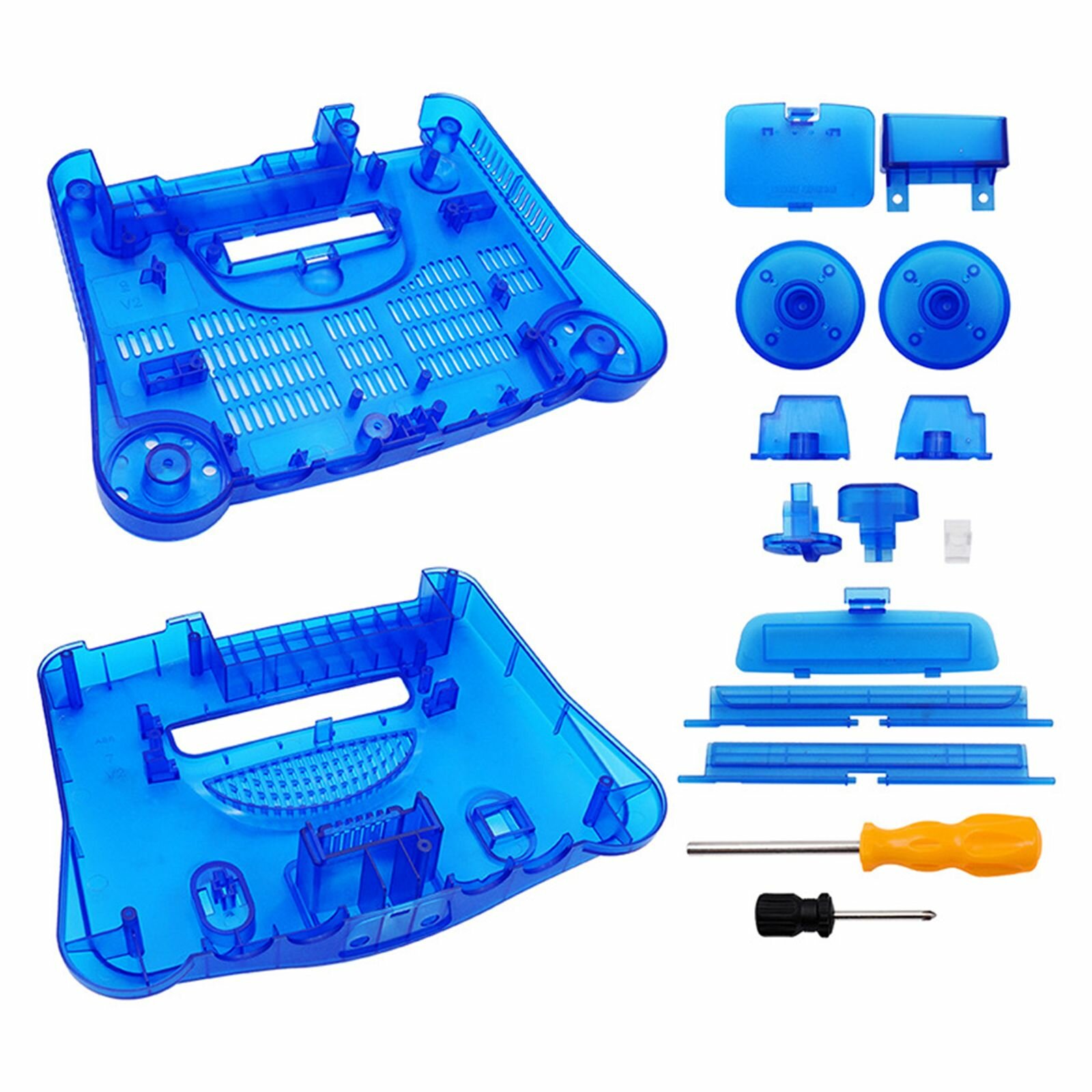 Сменный пластиковый корпус, полупрозрачный чехол, совместимый со всеми версиями для N64, ретро игровая консоль, прозрачная коробка