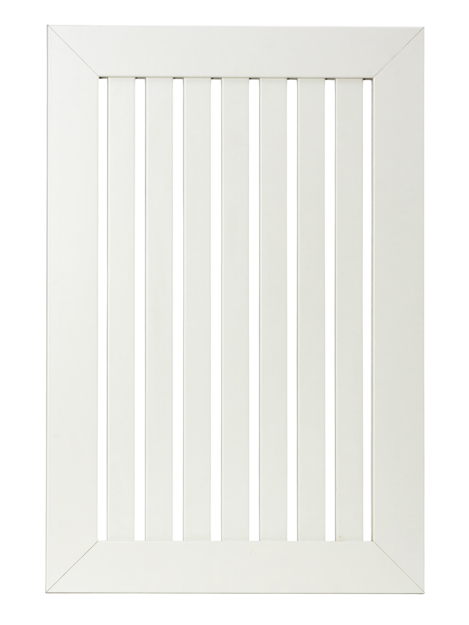 Фасад для кухни 295х715 мм с прямым профилем Pro из вертикальных реек белый МДФ