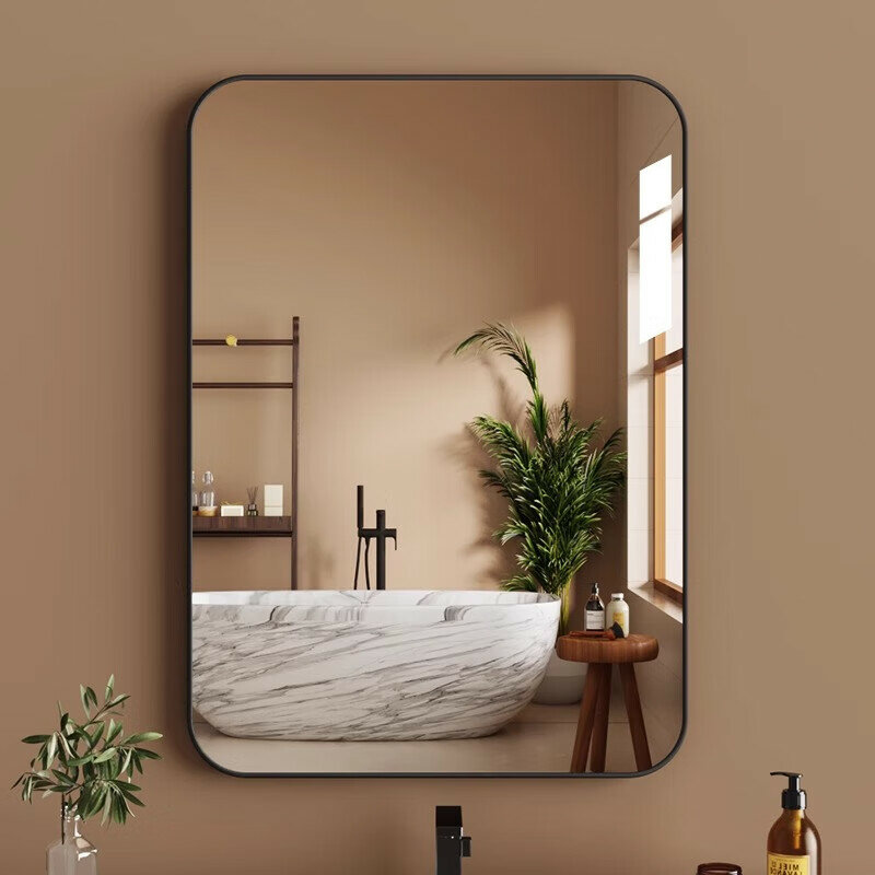 Mu Han Yue Bathroom Mirror Wall Sticker No Punching Makeup Mirror Toilet Dressing Table Customized Wall-mounted Aluminum Frame