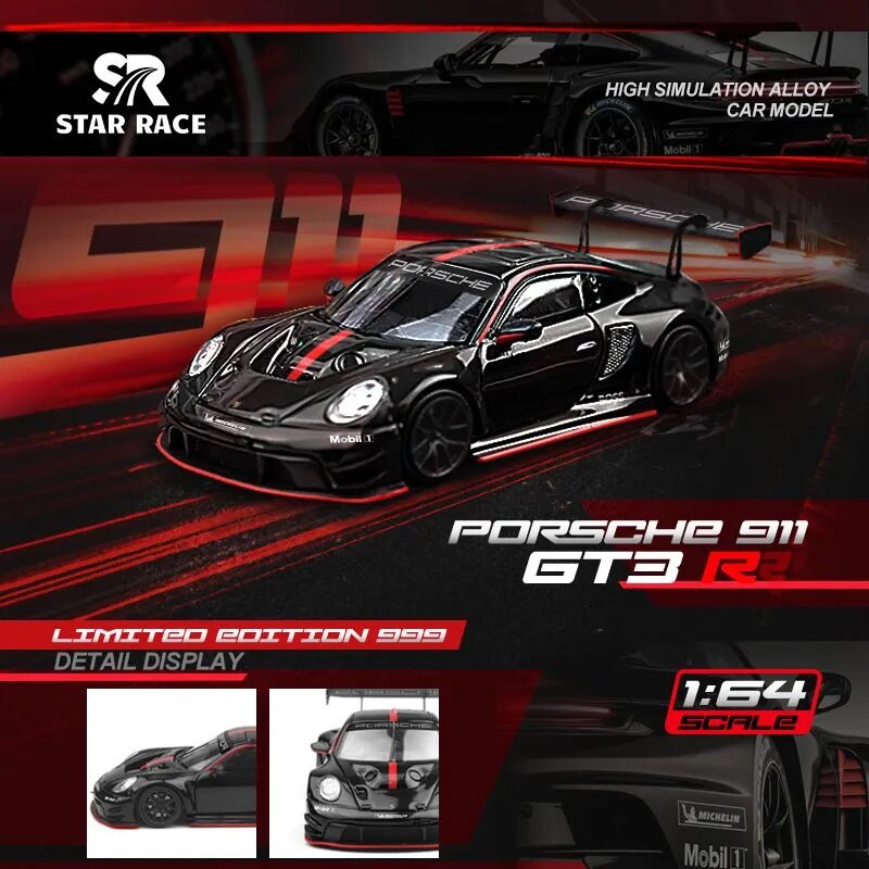 STAR RACE SR 1:64 Porsche 911GT3 Black Легковая модель автомобиля