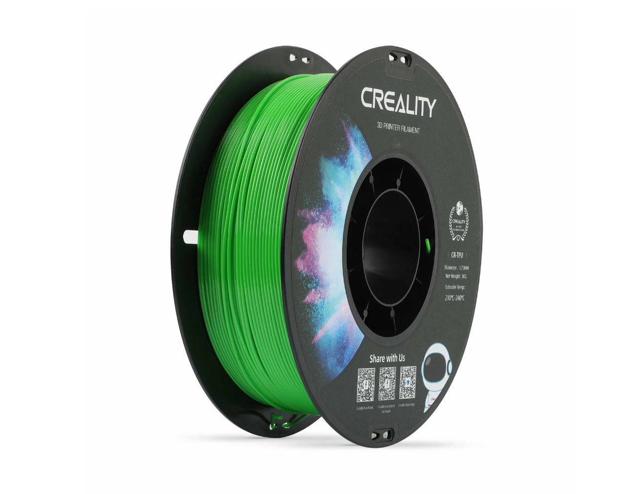 Филамент для 3д принтера Creality CR-TPU, 1кг, 1,75мм, зеленый