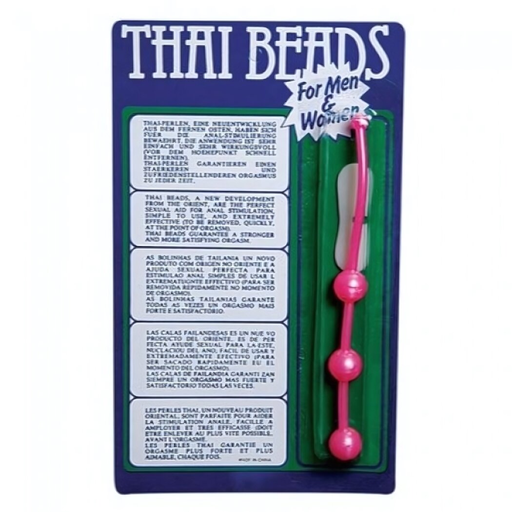 Анальные бусы «Thai Beads», ПВХ, розовые, 15 см, 1.5 см, для тренировки интимных мышц