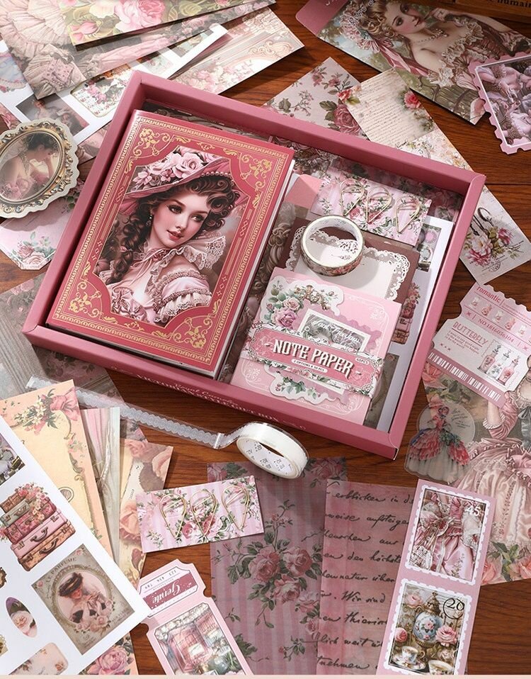Набор для скрапбукинга，набором художественных материалов в романтичном девичьем стиле, отличный подарок для студентов.