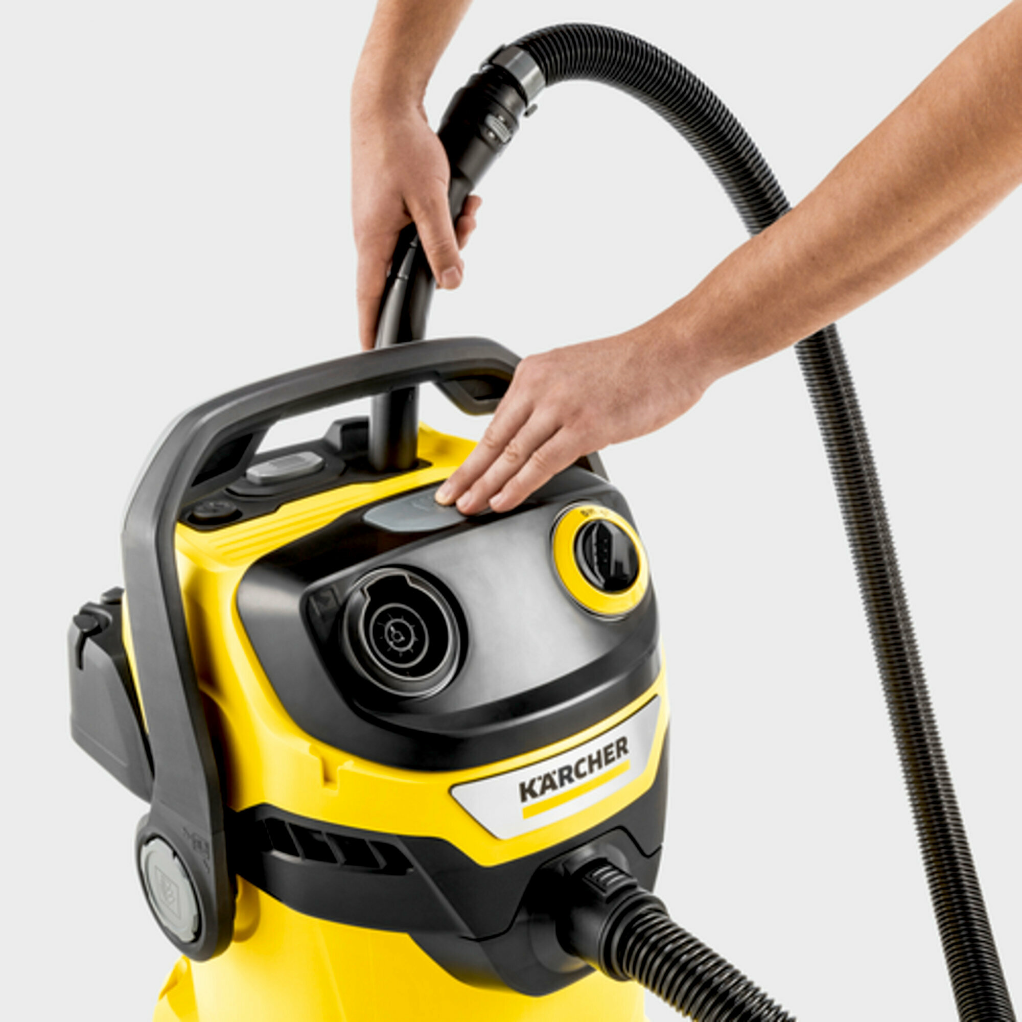 Пылесос Karcher WD 5 1.628-300.0, мощность 1100Вт, сухая уборка, контейнер 25л, жёлтый