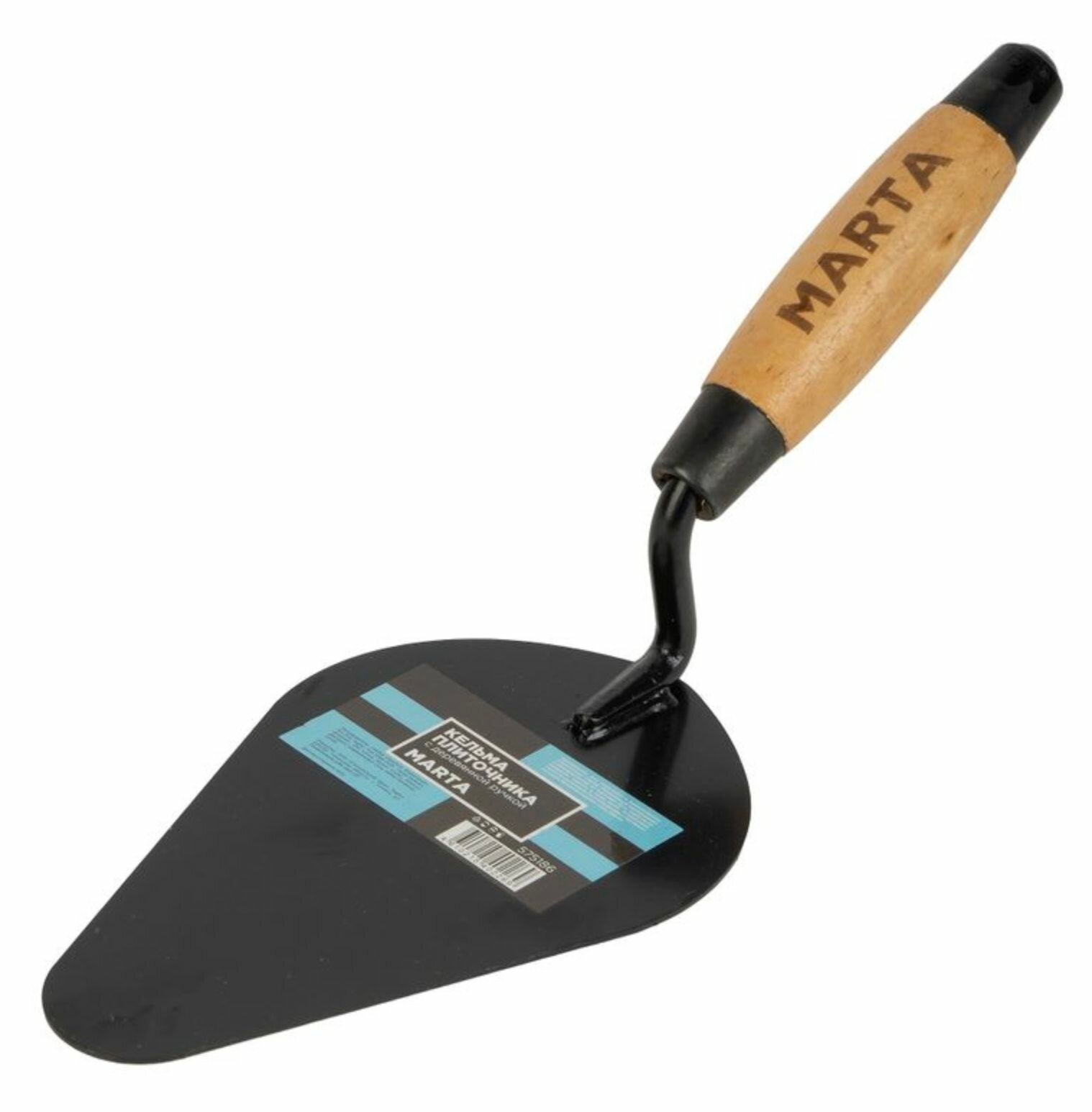 Кельма плиточника овал Marta с деревянной усиленной ручкой - 1 шт.
