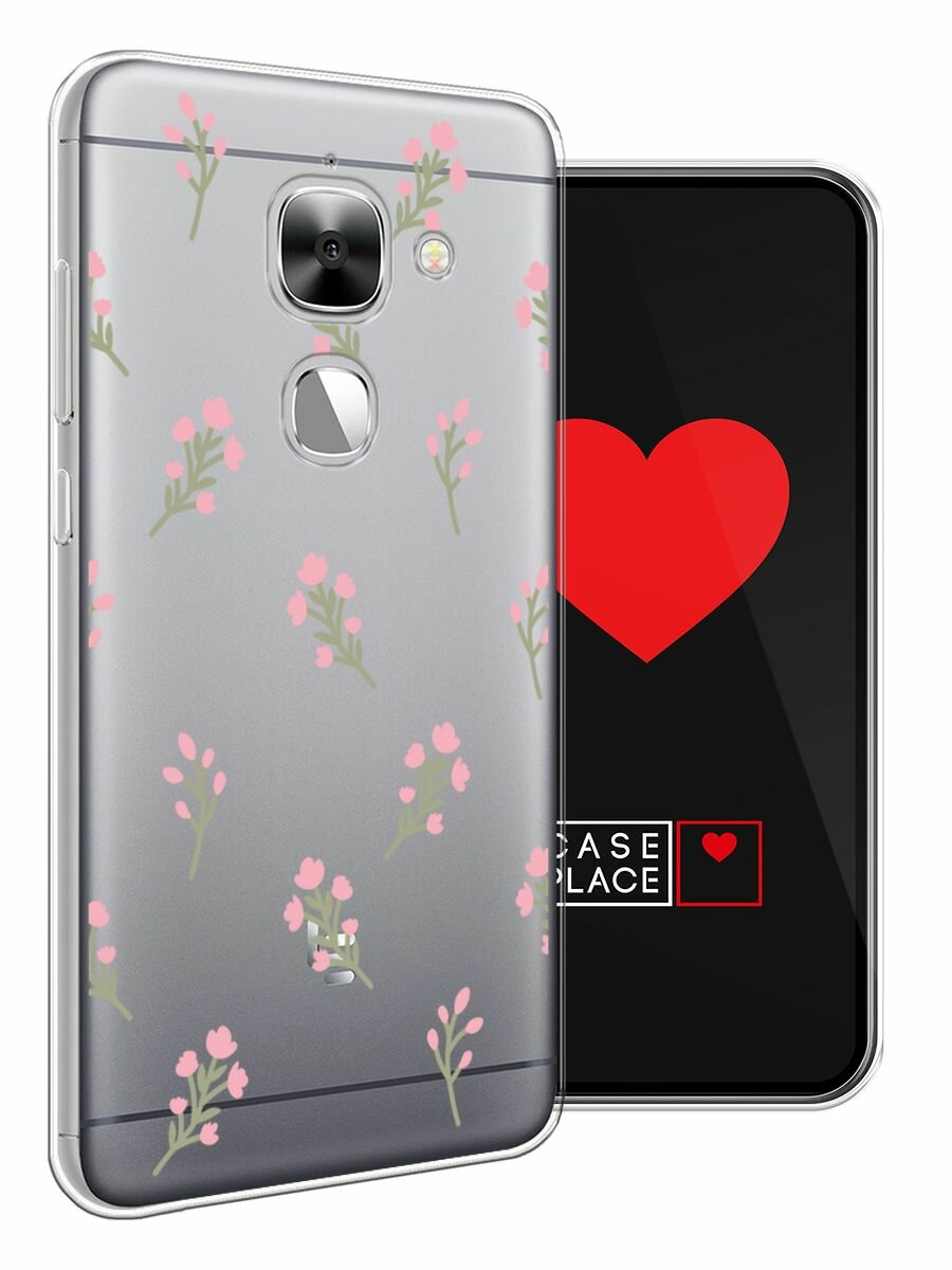 Чехол на LeEco Le 2/2 pro / Лееко Ле 2/2 про с принтом "Цветущие веточки", прозрачный — фото 1