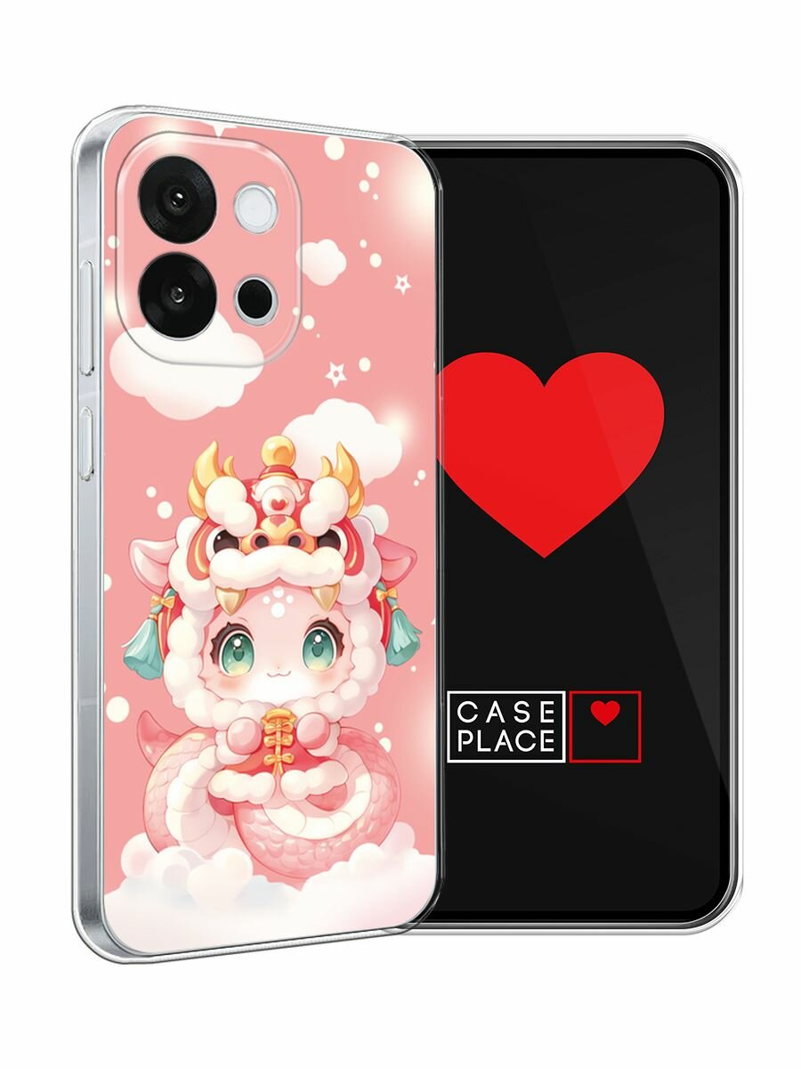 Чехол на OnePlus 13T / Ван Плас 13Т с принтом Розовая китайская змейка 1 — фото 1