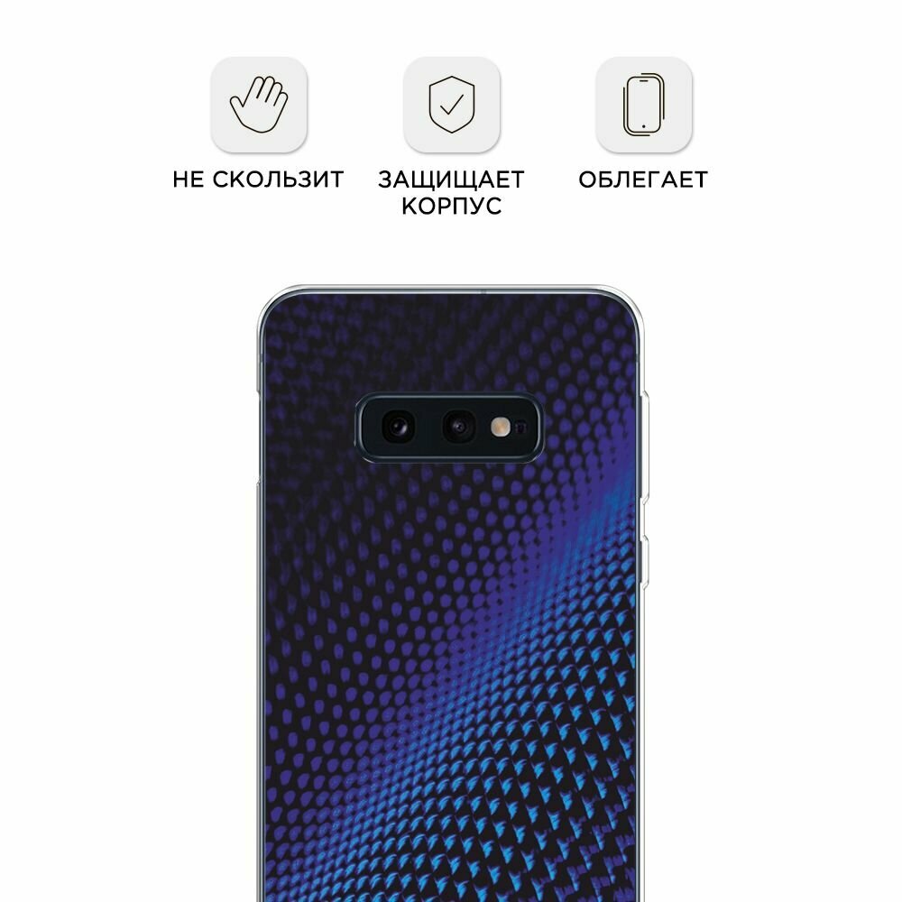 Чехол на Samsung Galaxy S10E / Самсунг Галакси S10E с принтом "Синий карбон" — фото 1