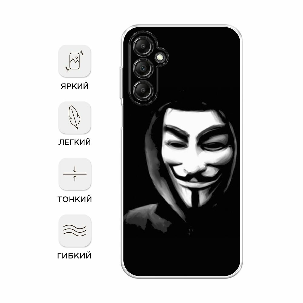 Чехол на Samsung Galaxy A15 / Самсунг А15 с принтом "Анонимус" — фото 1