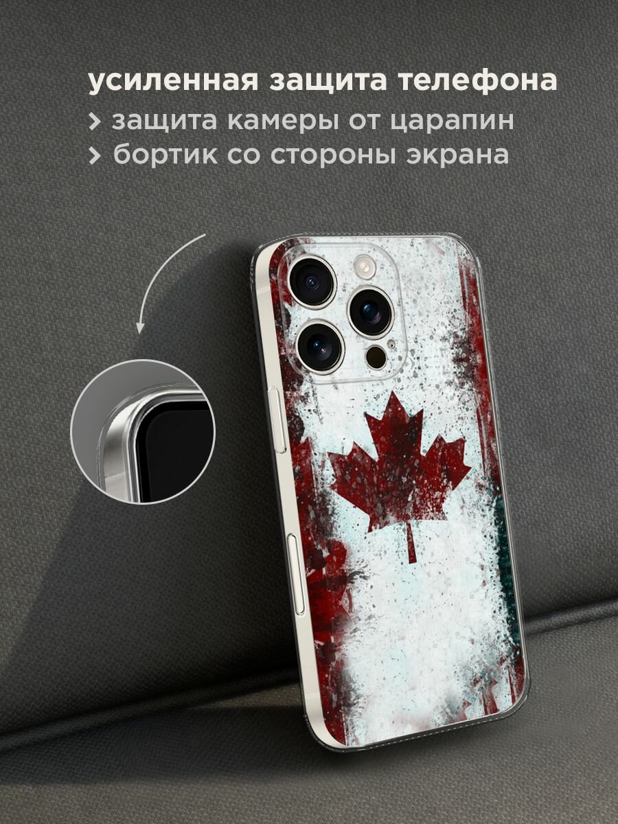 Чехол на Apple iPhone 16 Pro / Айфон 16 Про с принтом "Канада" — фото 1
