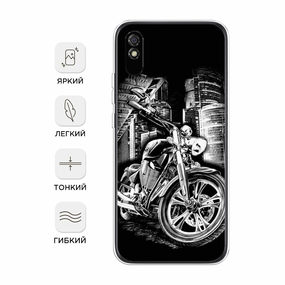 Чехол на Xiaomi Redmi 9A / Сяоми Редми 9А с принтом "Крутой байк" — фото 1