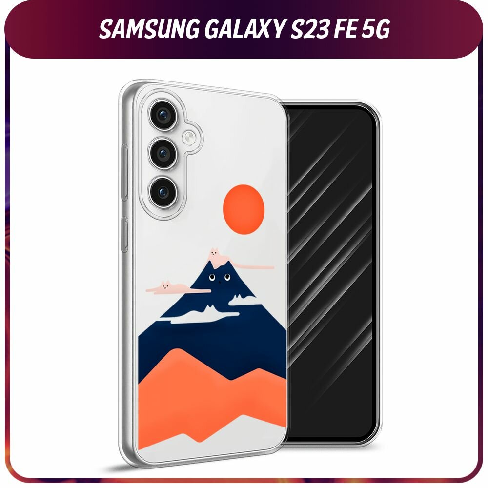 Чехол на Samsung Galaxy S23 FE 5G / Самсунг Галакси S23 FE 5G с принтом "Кот-гора", прозрачный
