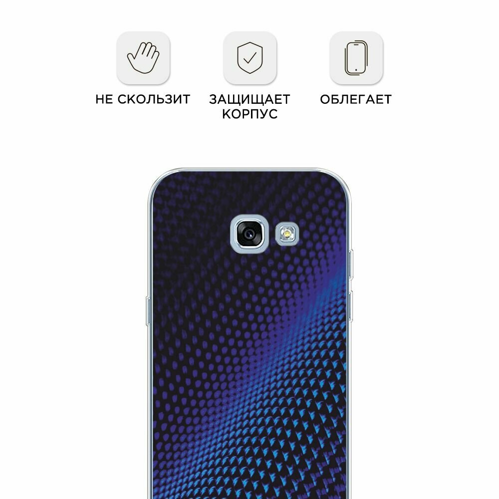 Чехол на Samsung Galaxy A5 2017 / Самсунг Галакси А5 2017 с принтом "Синий карбон" — фото 1