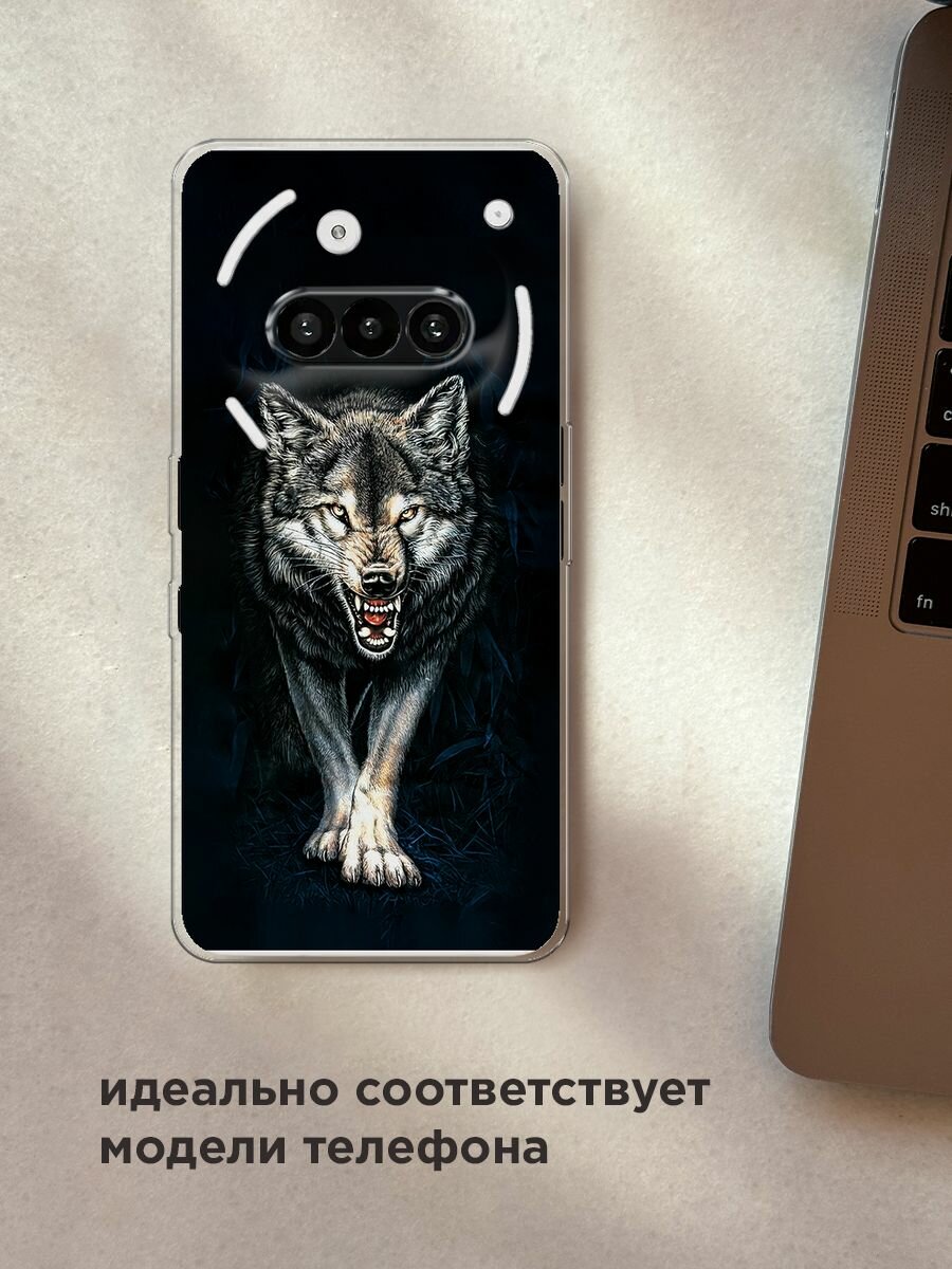 Чехол на Nothing Phone 3a / Нотинг Фон 3а с принтом "Злобный волк из ночи" — фото 1