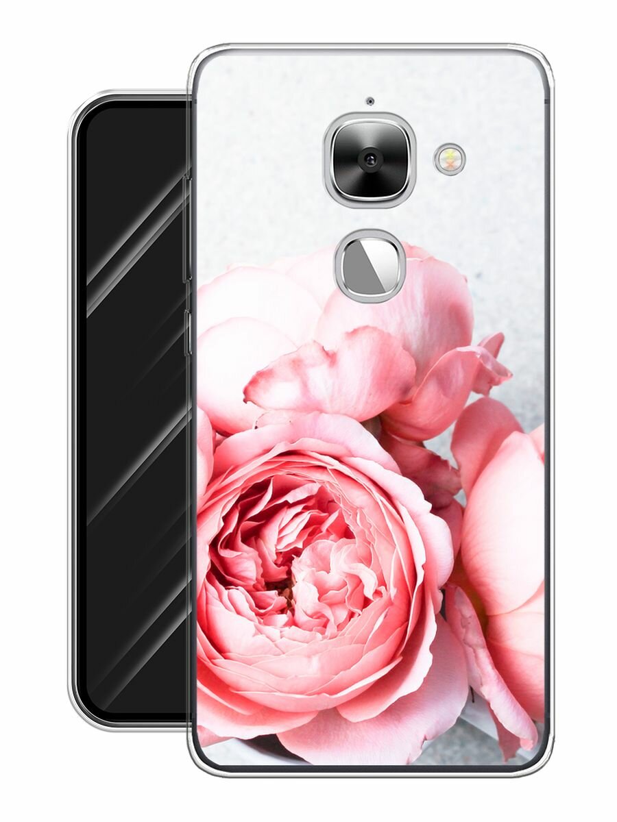Чехол на LeEco Le 2/2 pro / Лееко Ле 2/2 про с принтом "Пионы на белом" — фото 1