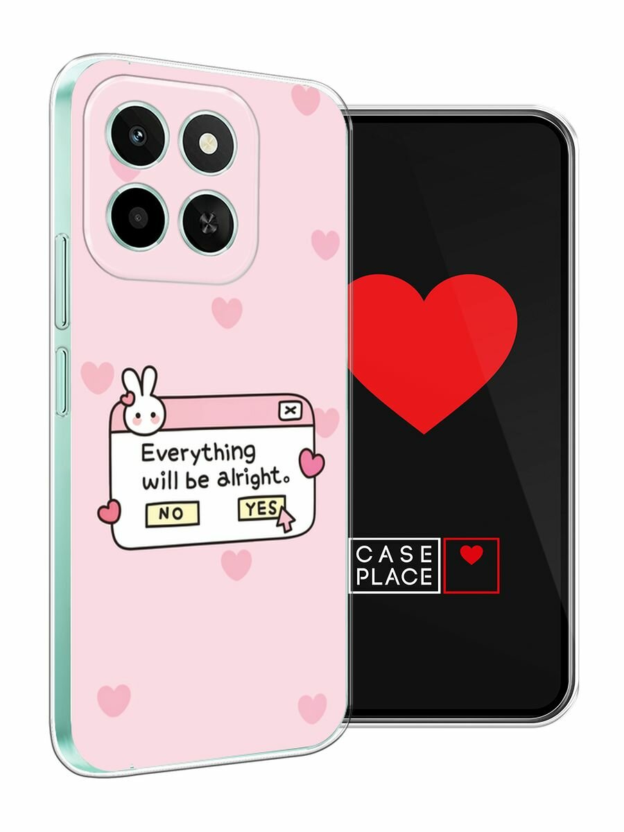 Чехол на Honor X6c / Хонор X6c с принтом "Everything will be alright" — фото 1