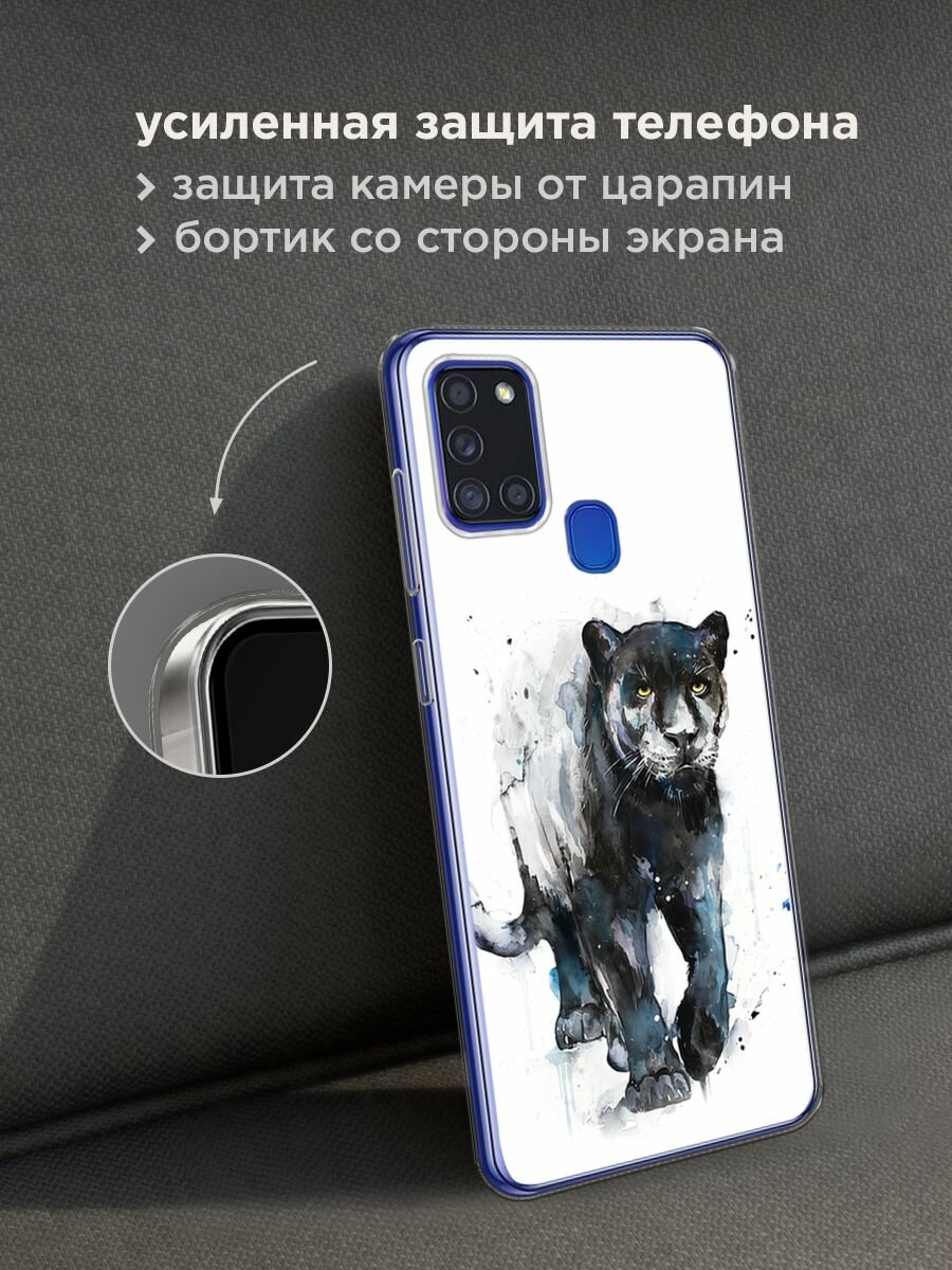 Чехол на Samsung Galaxy A21s / Самсунг Галакси A21s с принтом "Пантера арт 3" — фото 1