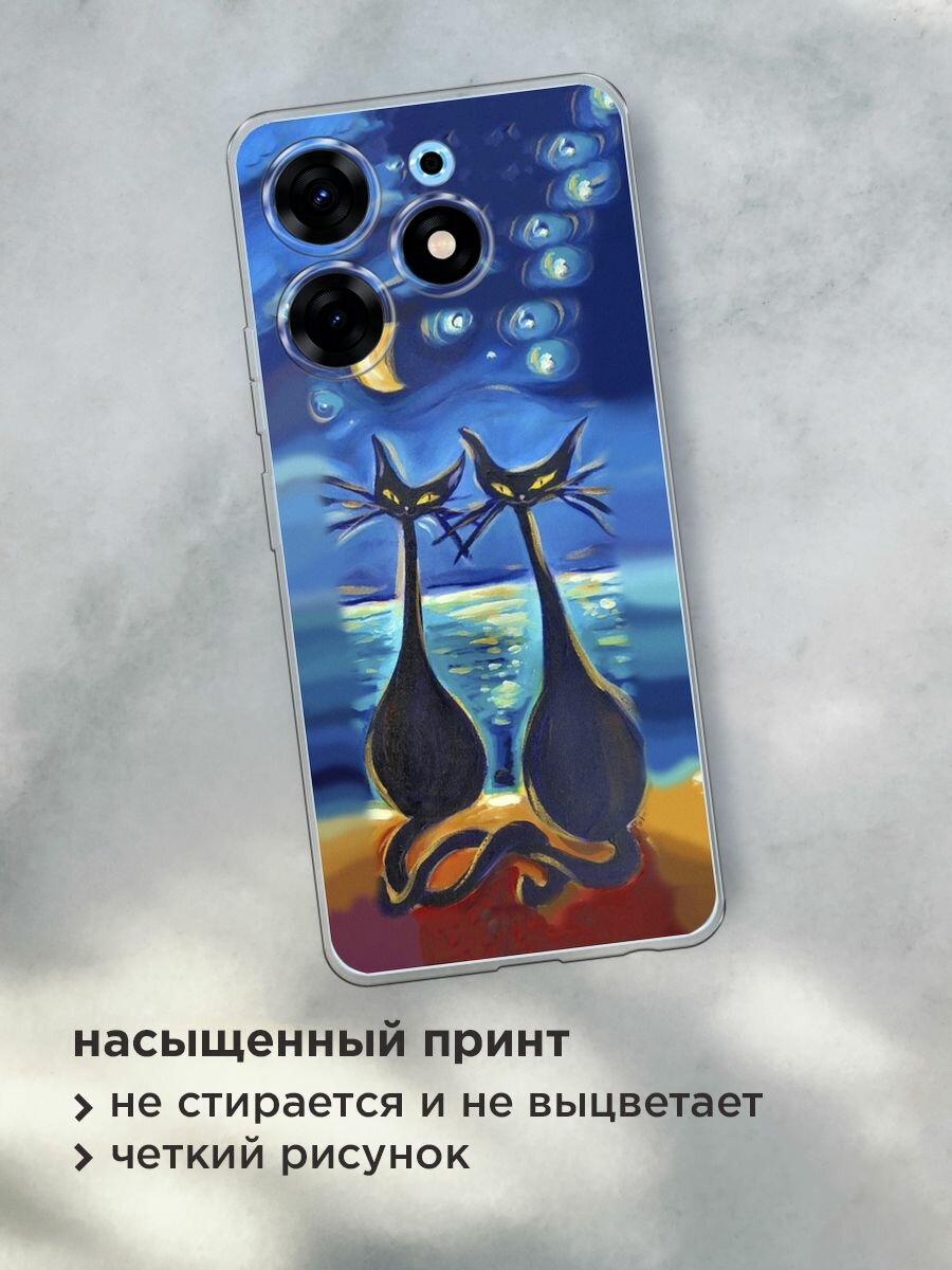 Чехол на Tecno Spark 10 Pro / Текно Спарк 10 Про с принтом "Влюбленные котики 7" — фото 1