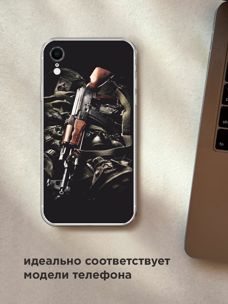 Силиконовый чехол на Apple iPhone XR / Айфон XR с принтом "Автомат" — фото 1