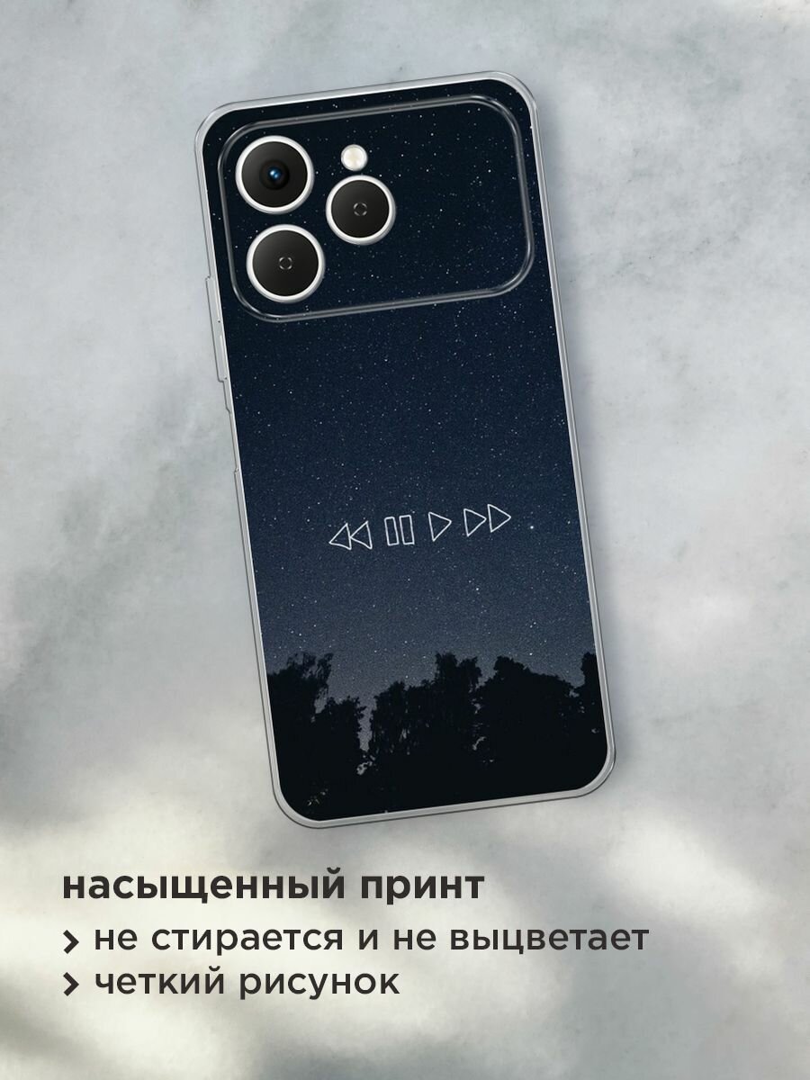 Чехол на Tecno Spark 40 / Текно Спарк 40 с принтом "Космическая музыка" — фото 1