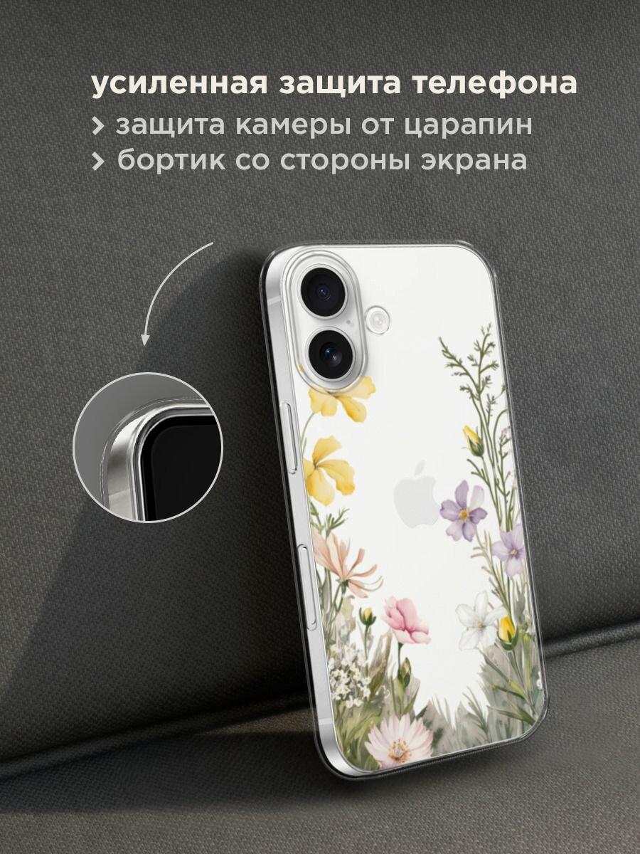 Чехол на Apple iPhone 17 / Айфон 17 с принтом "Летний винтаж 2", прозрачный — фото 1
