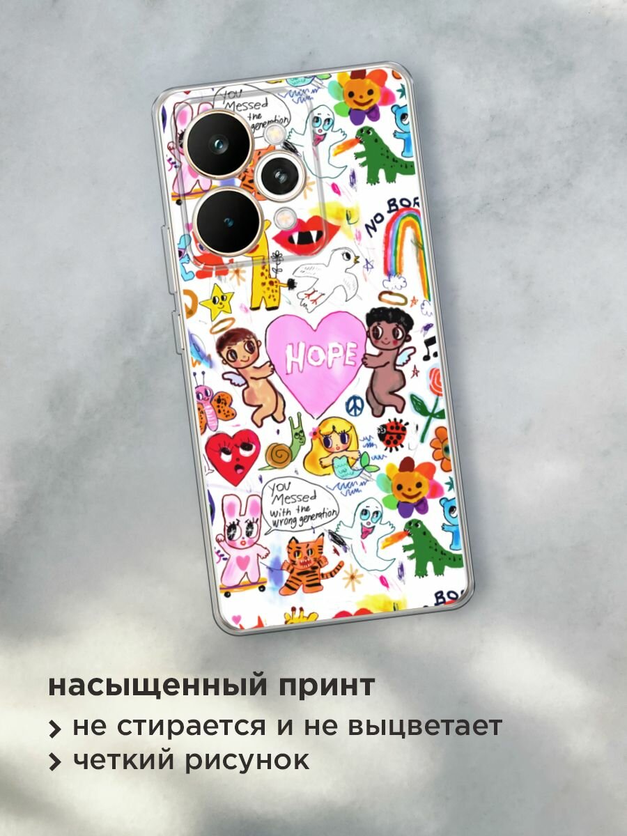 Чехол на Realme 15 Pro / Реалми 15 Про с принтом "Милые рисунки" — фото 1