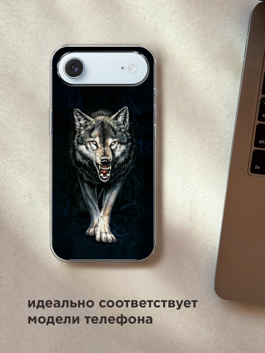 Чехол на Apple iPhone Air / Айфон Айр с принтом "Злобный волк из ночи" — фото 1