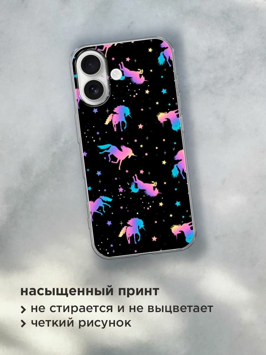 Чехол на Apple iPhone 17 / Айфон 17 с принтом "Единороги градиент" — фото 1