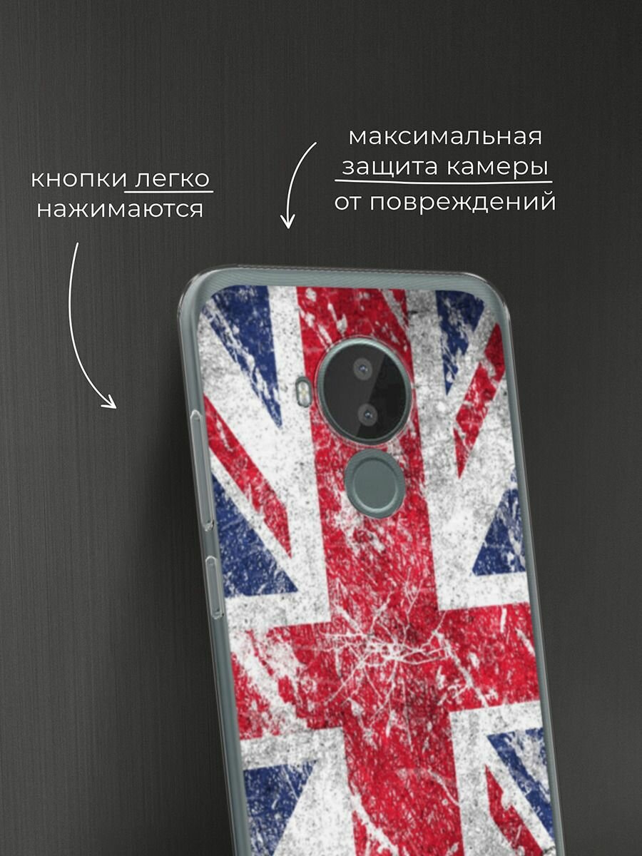 Силиконовый чехол на Nokia C30 / Нокия C30 с принтом "Флаг британский" — фото 1