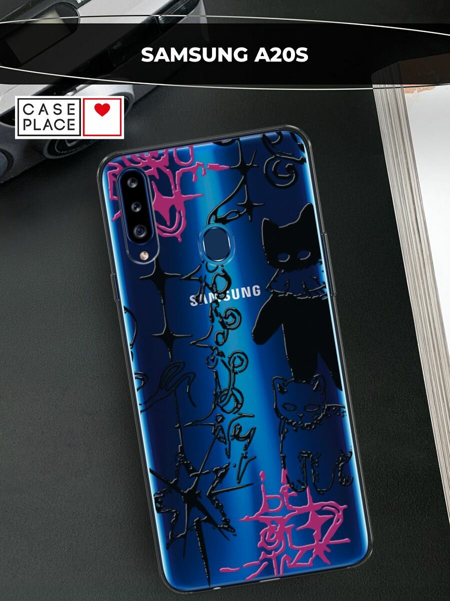 Чехол на Samsung Galaxy A20s / Самсунг Галакси A20s с принтом "Готические котики"
