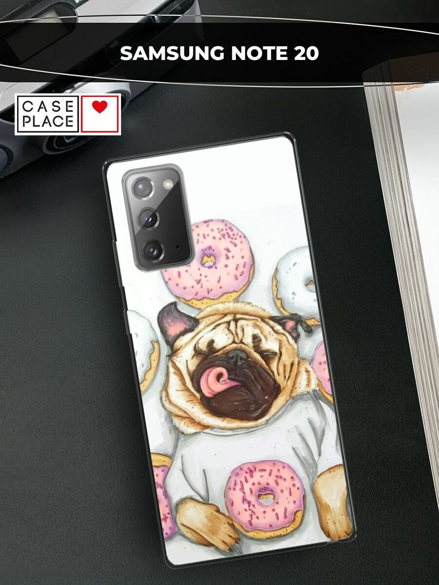 Чехол на Samsung Galaxy Note 20 / Самсунг Галакси Ноут 20 с принтом "Счастливый мопс"