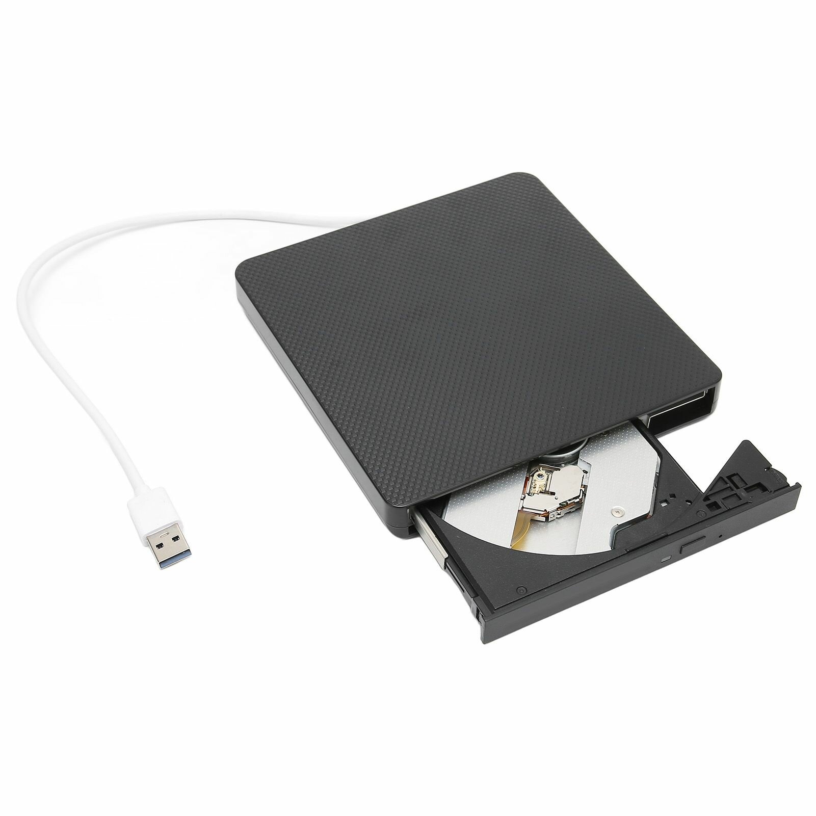 Внешний записывающий DVD-привод USB3.0 Портативный DVD-плеер с корпусом из АБС-пластика для ноутбуков, совместимый с портами ниже USB2.0 USB1.1 Черный