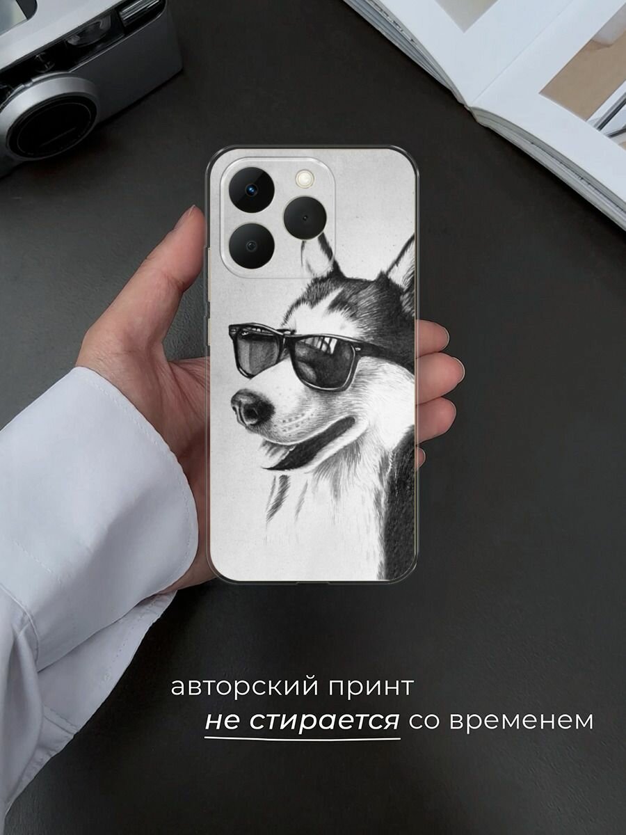 Силиконовый чехол на Realme 15T / Реалми 15Т с принтом "Крутой Хаске" — фото 1