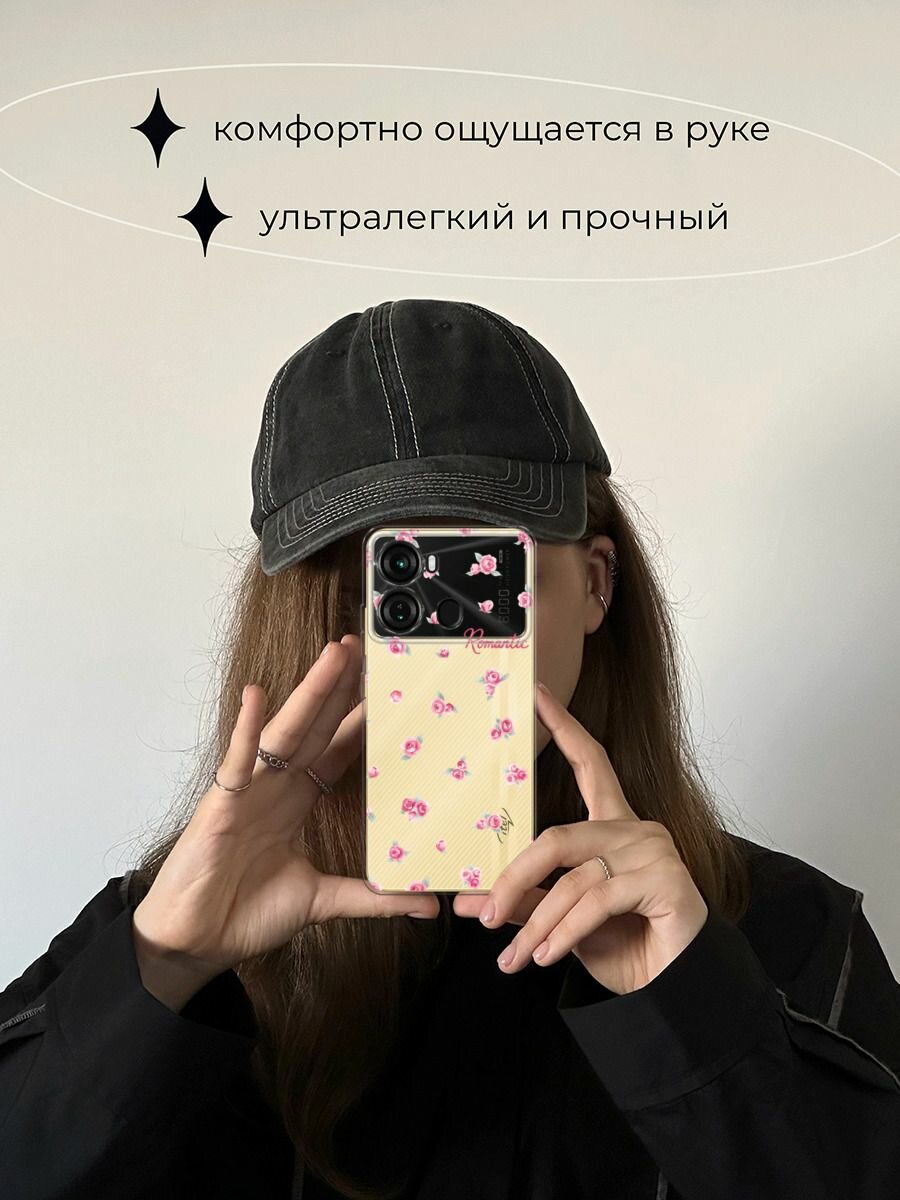 Чехол на Itel P40 / Ител P40 с принтом "Romantic 2", прозрачный — фото 1