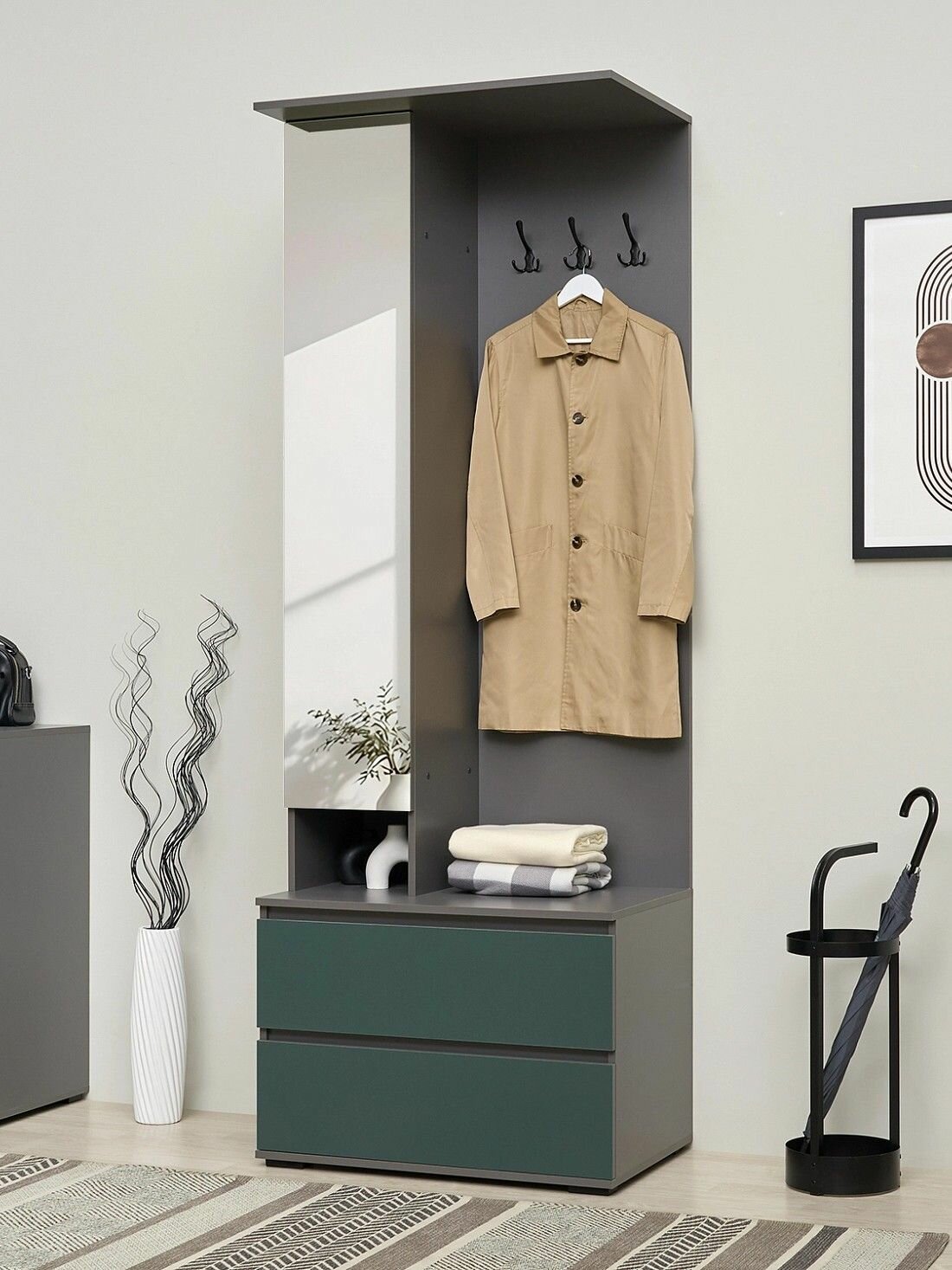 Прихожая Норд (Изумрудный/Графит)