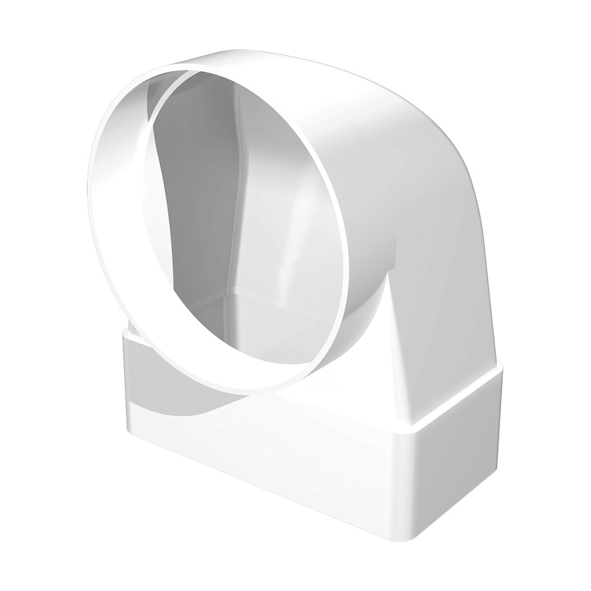 Вентиляционный соединитель Эра 90 плоского канала с фланцевым воздухораспределителем, 55х110 мм, d100