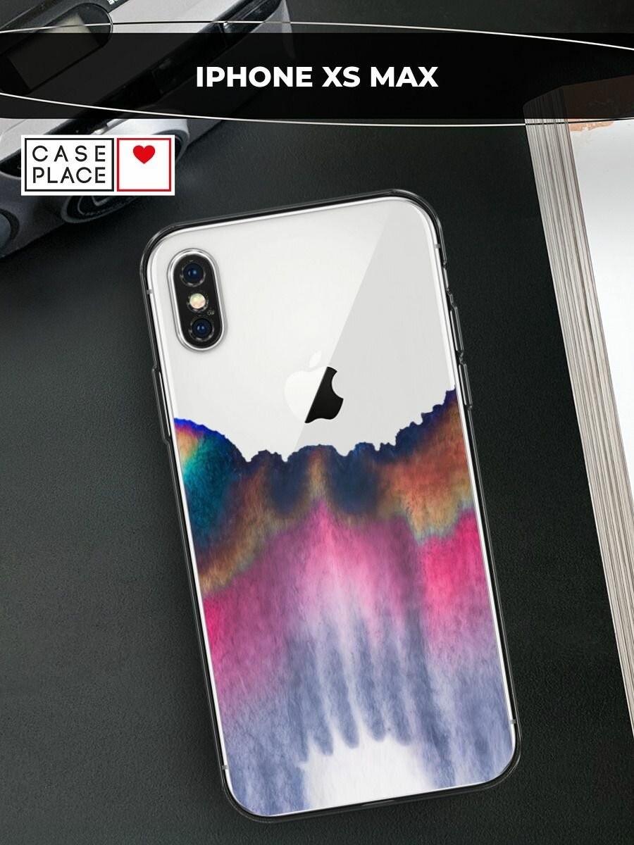 Чехол на Apple iPhone XS Max / Айфон XS Max с принтом Акварельная абстракция, прозрачный