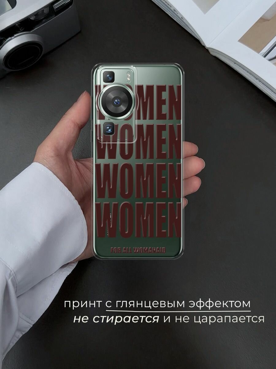 Чехол на Huawei P60/P60 Pro / Хуавей P60/P60 Про с принтом Woman burgundy — фото 1