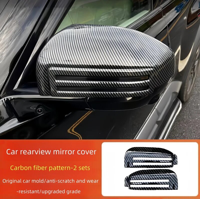 Защитный чехол для зеркала заднего вида автомобиля, подходит для BYD Leopard Titanium 3, модифицированный автомобильный защитный чехол для зеркала заднего вида, обновленные детали Carbon fiber pattern