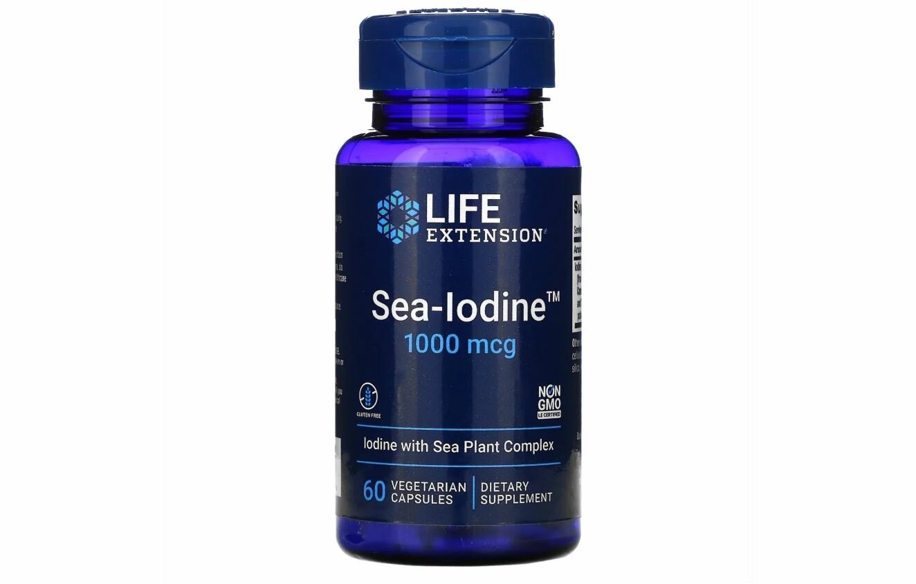Life Extension, Sea-Iodine, 1000 мкг, 60 вегетарианских капсул