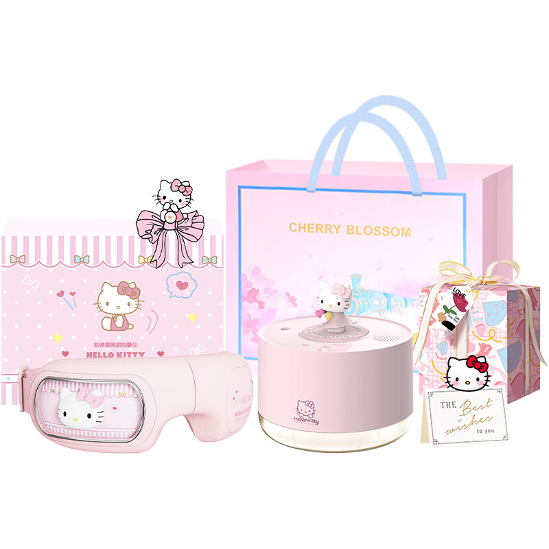 Увлажнитель воздуха Sanrio Hello Kitty J03-B Pink, Humidifier+Eye Massager, Cherry Blossom Handcrafted Box
