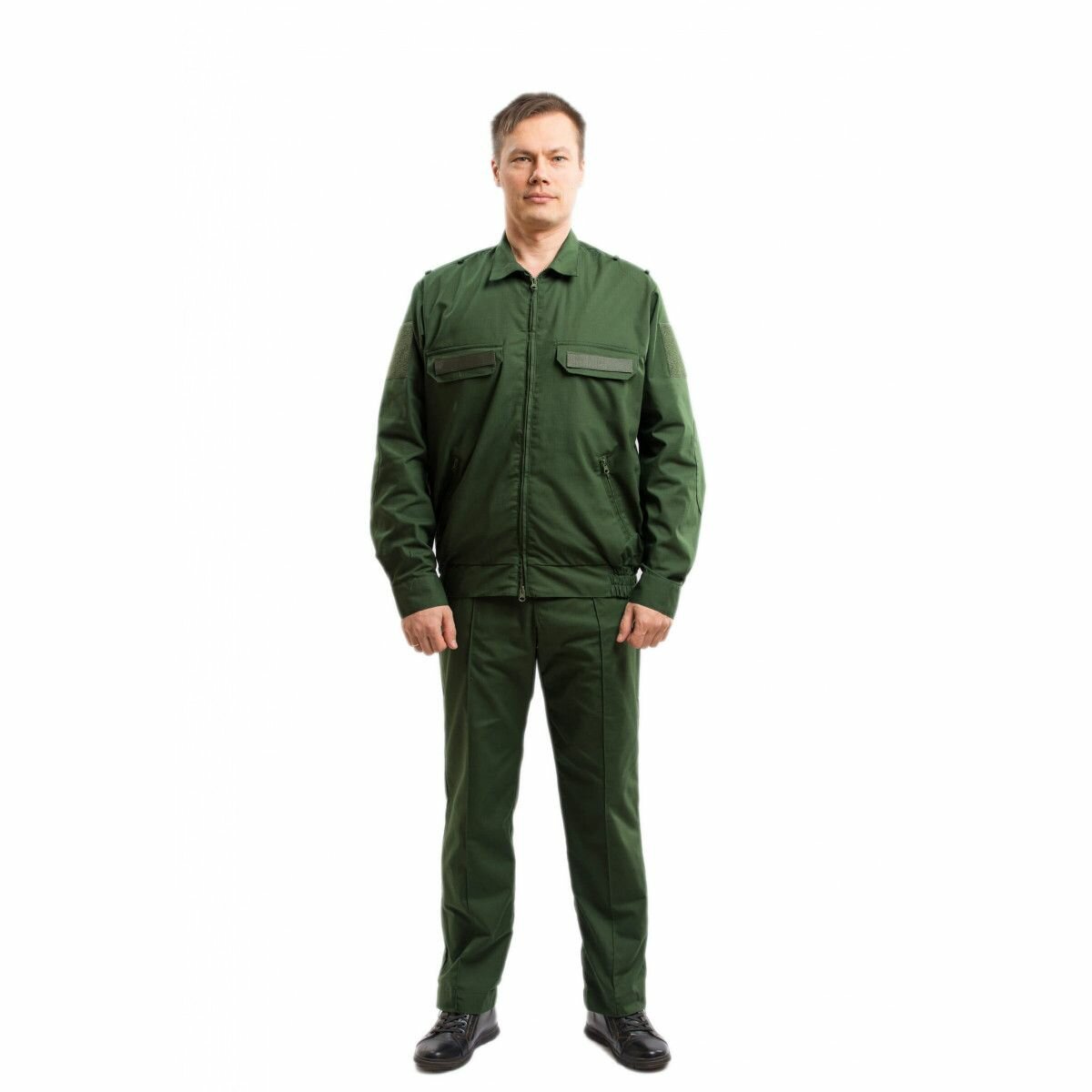 Кос офисный оливковый длинный рукав облегченный, Размер 56, Ростовка 170