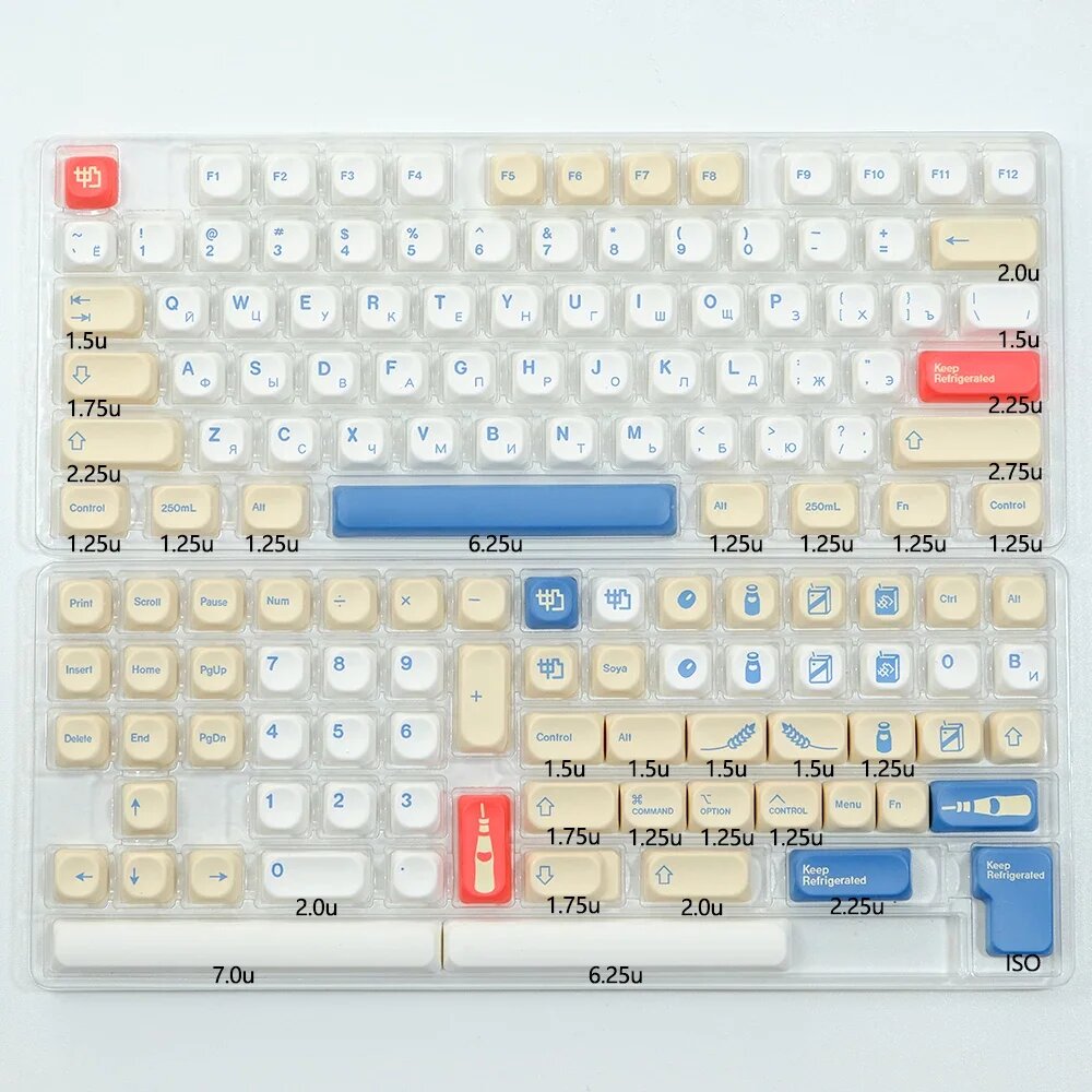 KBDiy 138 клавиш PBT KOA профиль колпачки для клавиатуры 7U GMK Soymilk-RU