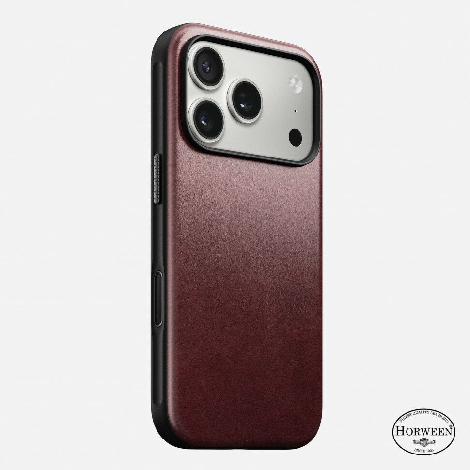 Кожаный чехол Nomad Modern Horween Leather Case для iPhone 17 Pro Limited Edition: Burgundy Chromexcel