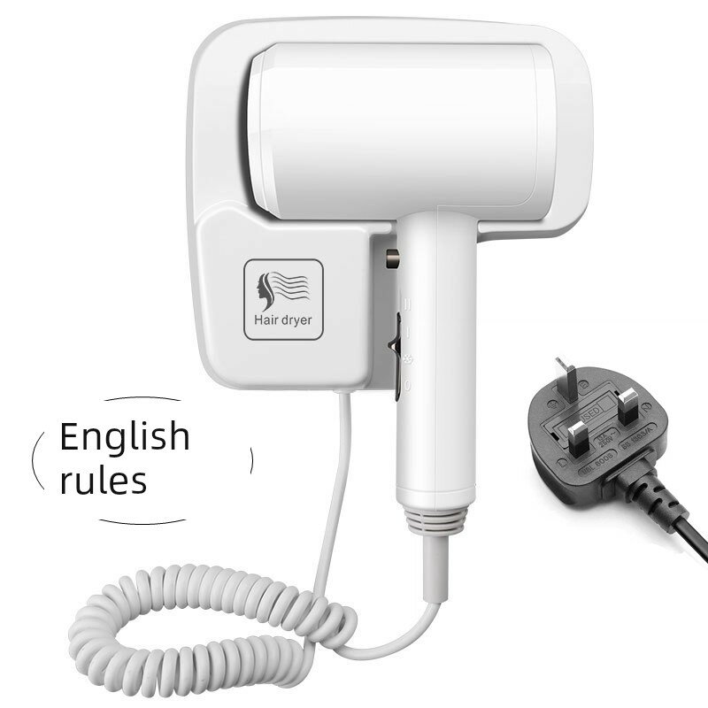 Фен для гостиниц, настенный фен Atour с высокой мощностью, 110 В, без сверления 8810A Белый Британский Стандарт[220v]Не