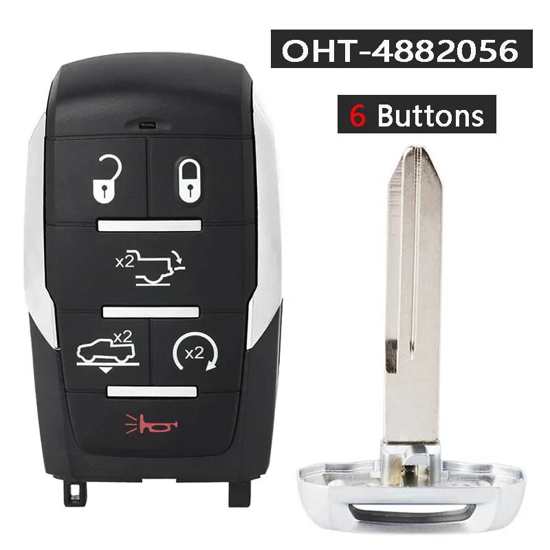 Брелок KEYECU 433,92 мгц 4A для дистанционного ключа Dodge Ram 1500 Pickup 2019 2020-2023 Remote Key -6B, 1 Piece