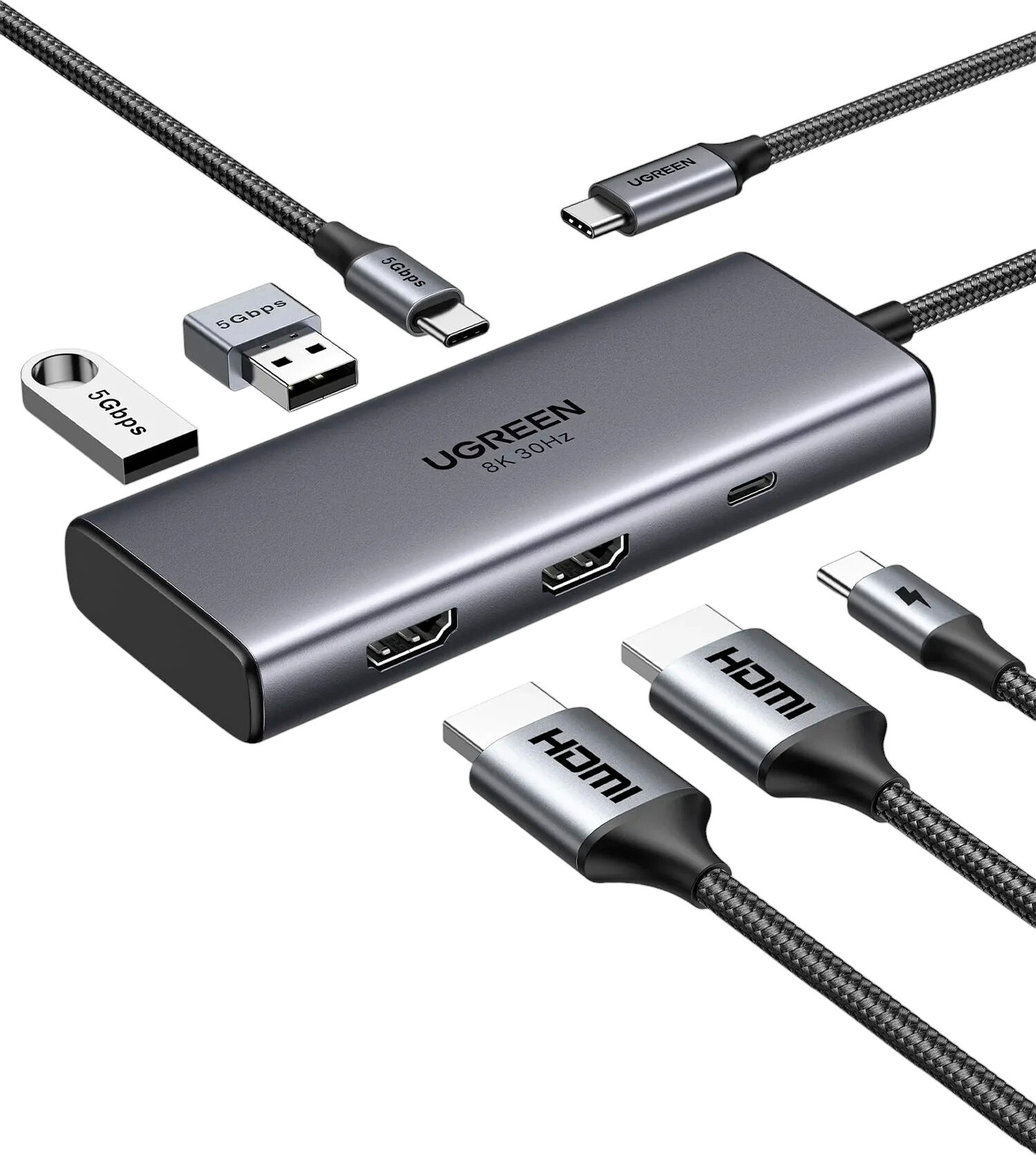 Хаб Ugreen CM498 серый